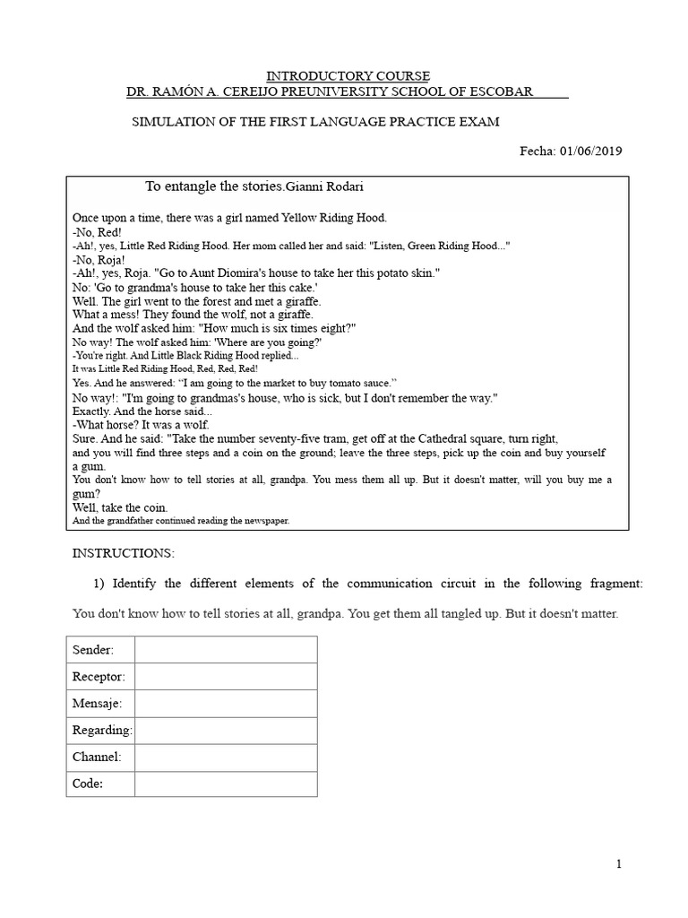Language Practice Exam Simulation | PDF | Precipitation