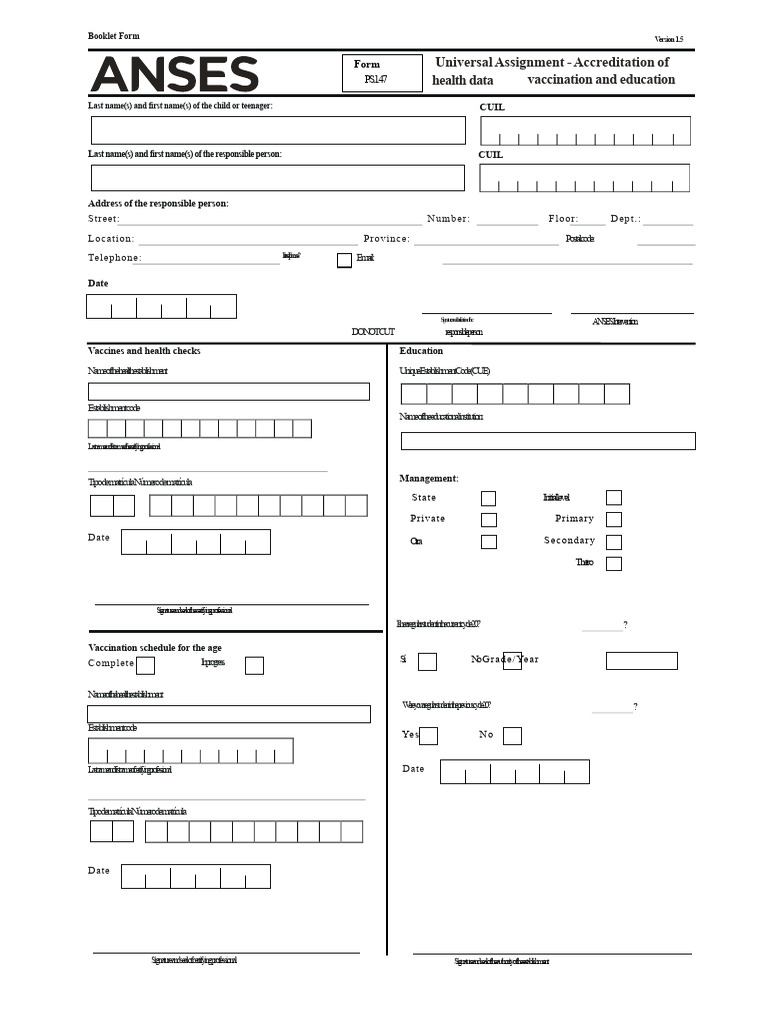 PS 1.47 Free Booklet Form | PDF | Social Institutions | Childhood