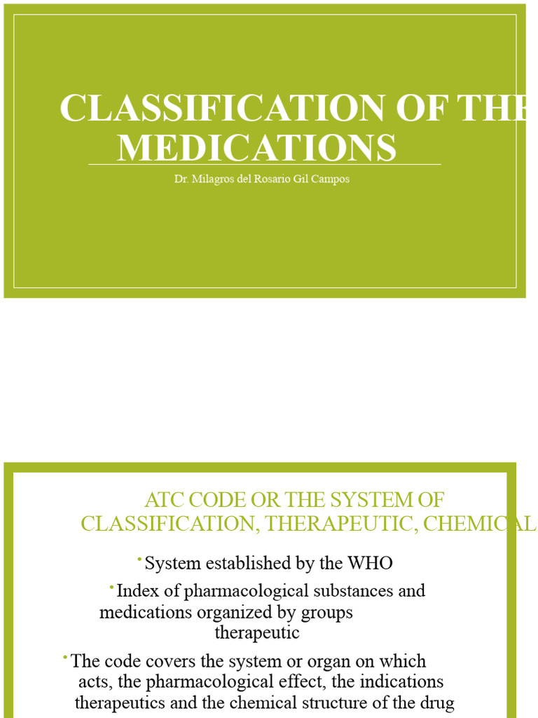 Medication Classification System Overview | PDF