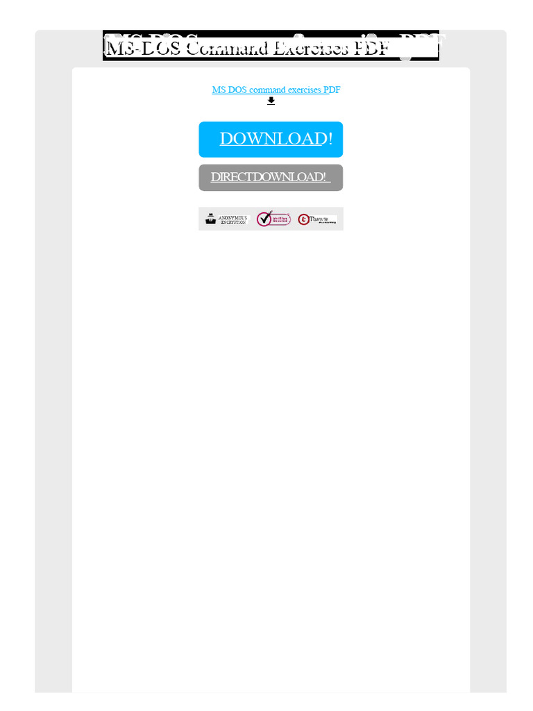 MS-DOS Commands Exercises PDF | PDF | Dos | Command Line Interface