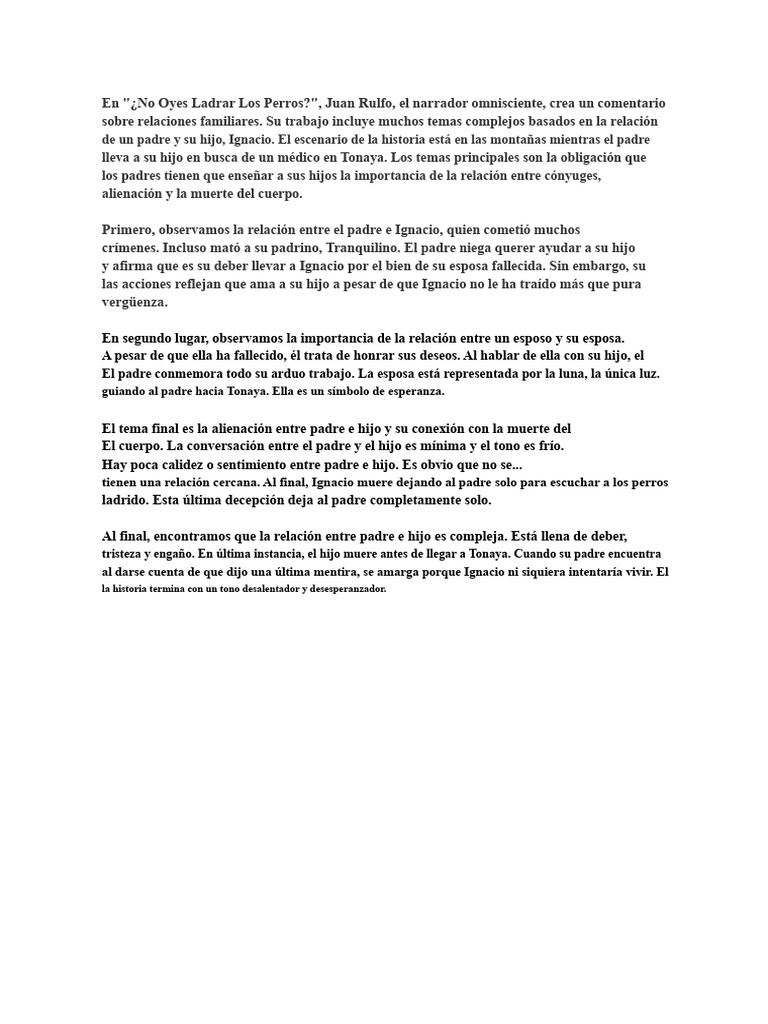No Oyes Ladrar Los Perros Ensayo | PDF