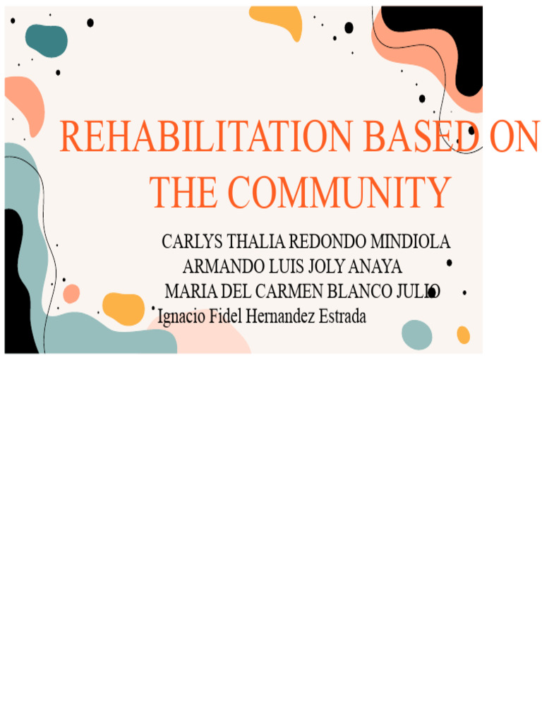 Community-Based Rehabilitation Overview | PDF | Social Equality ...