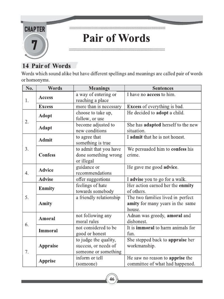 Pair of Words | PDF