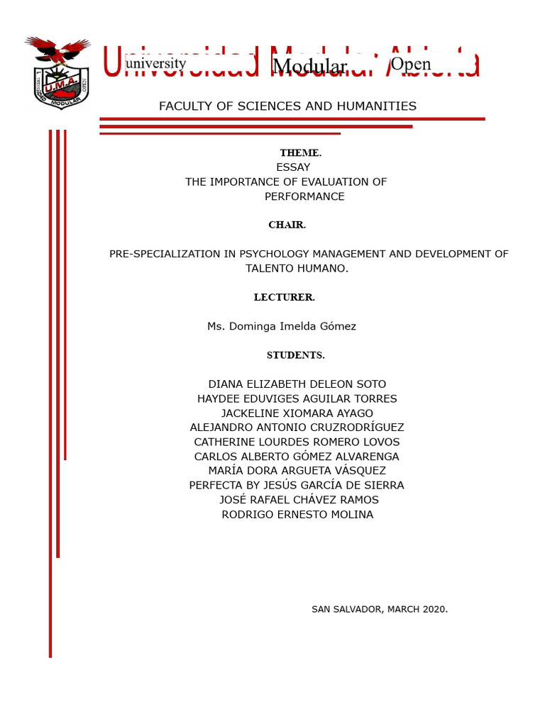 PERFORMANCE EVALUATION ESSAY.. | PDF | Performance Appraisal | Goal