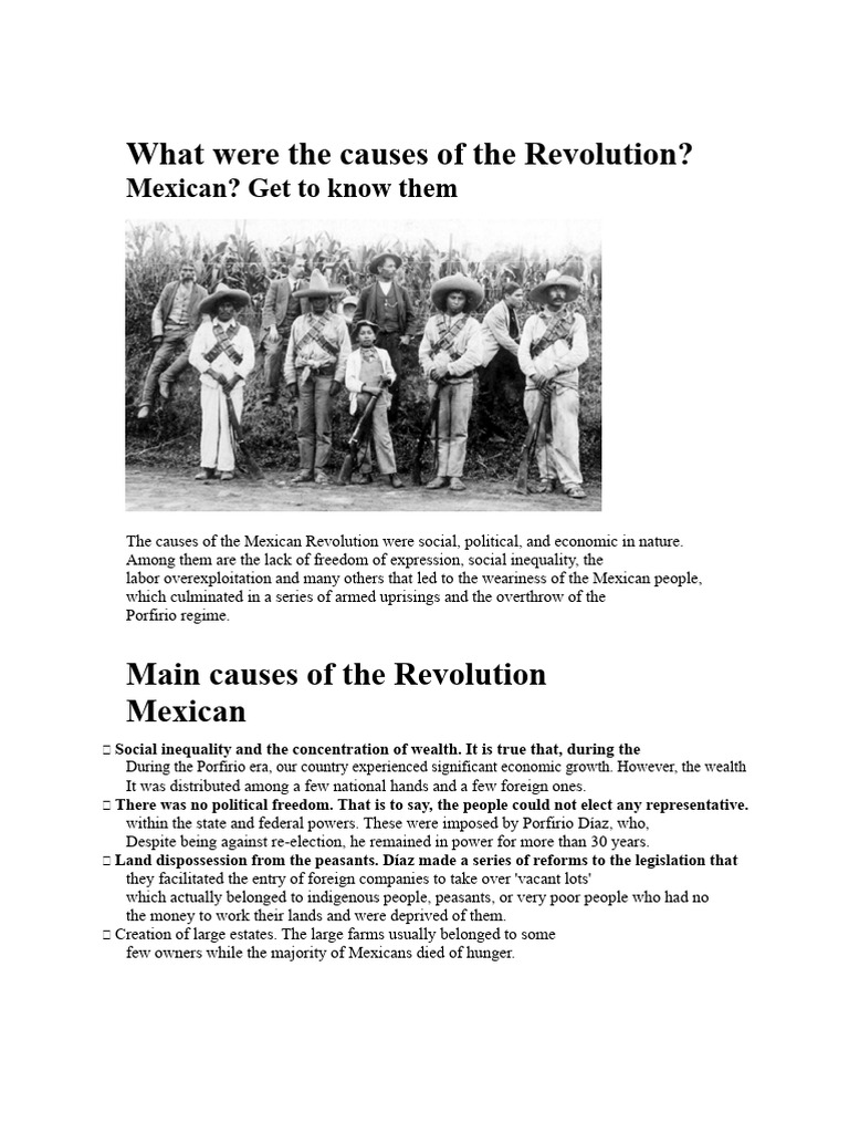 Causes of the Mexican Revolution Explained | PDF