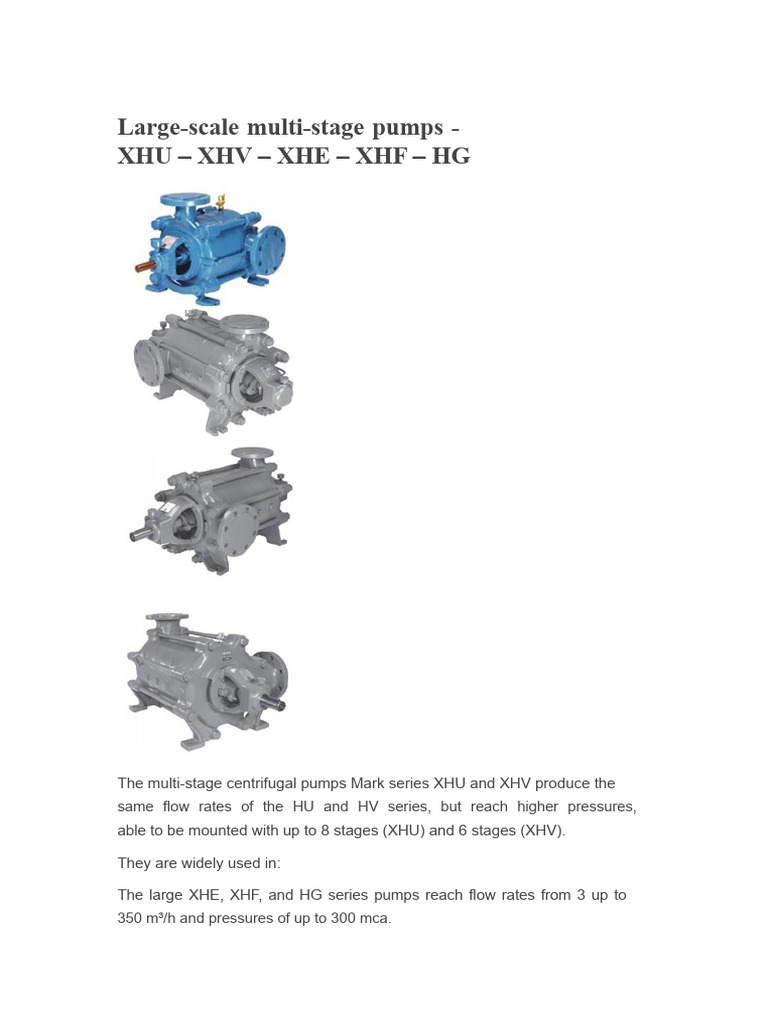 High-Pressure Multi-Stage Pumps Overview | PDF