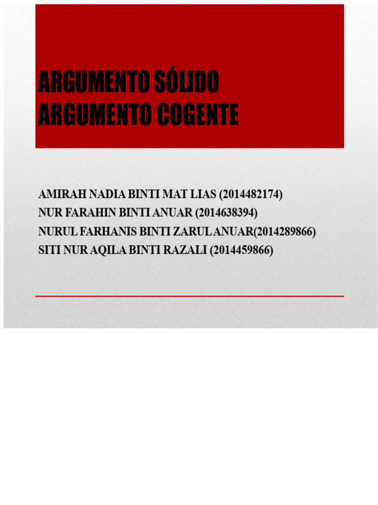 Argumento Sólido y Argumento Cogente | PDF | Argumento | Lógica