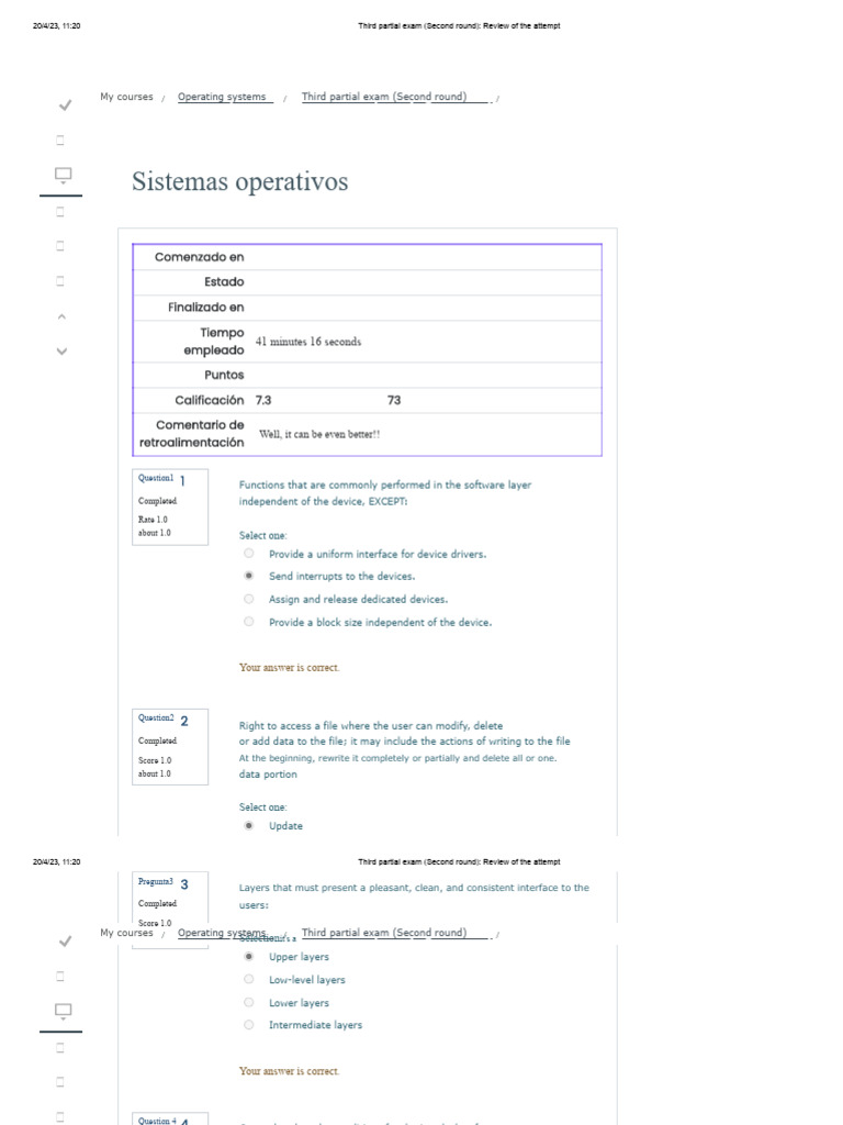 Third Partial Exam (Second Round) | PDF | Operating System | Computer File