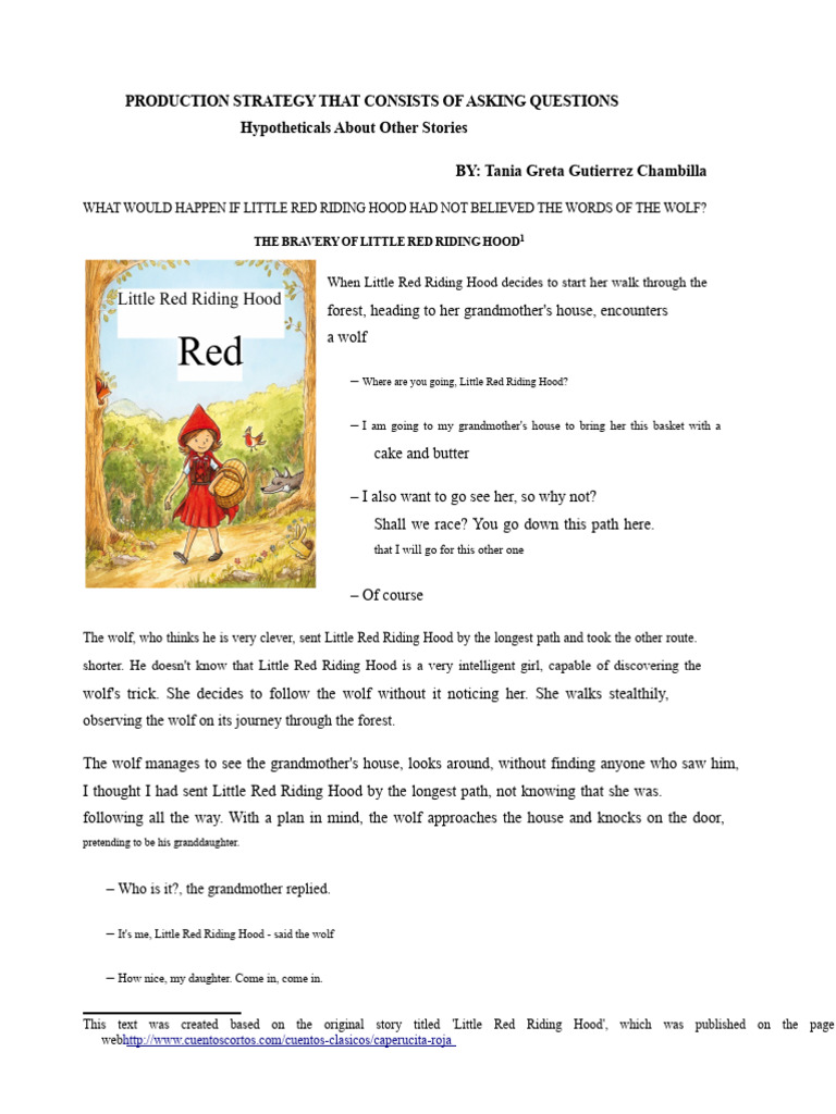 Text Production Strategy | PDF | Little Red Riding Hood