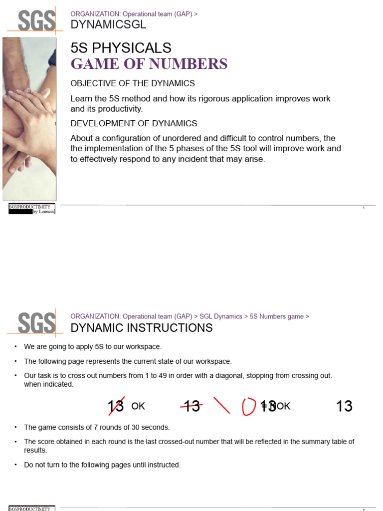 5S Number Game: Boost Productivity | PDF