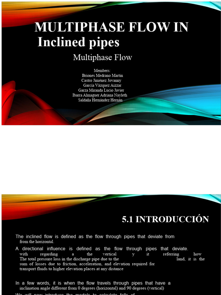 Multiphase Flow in Inclined Pipes Analysis | PDF | Fluid Dynamics | Gases