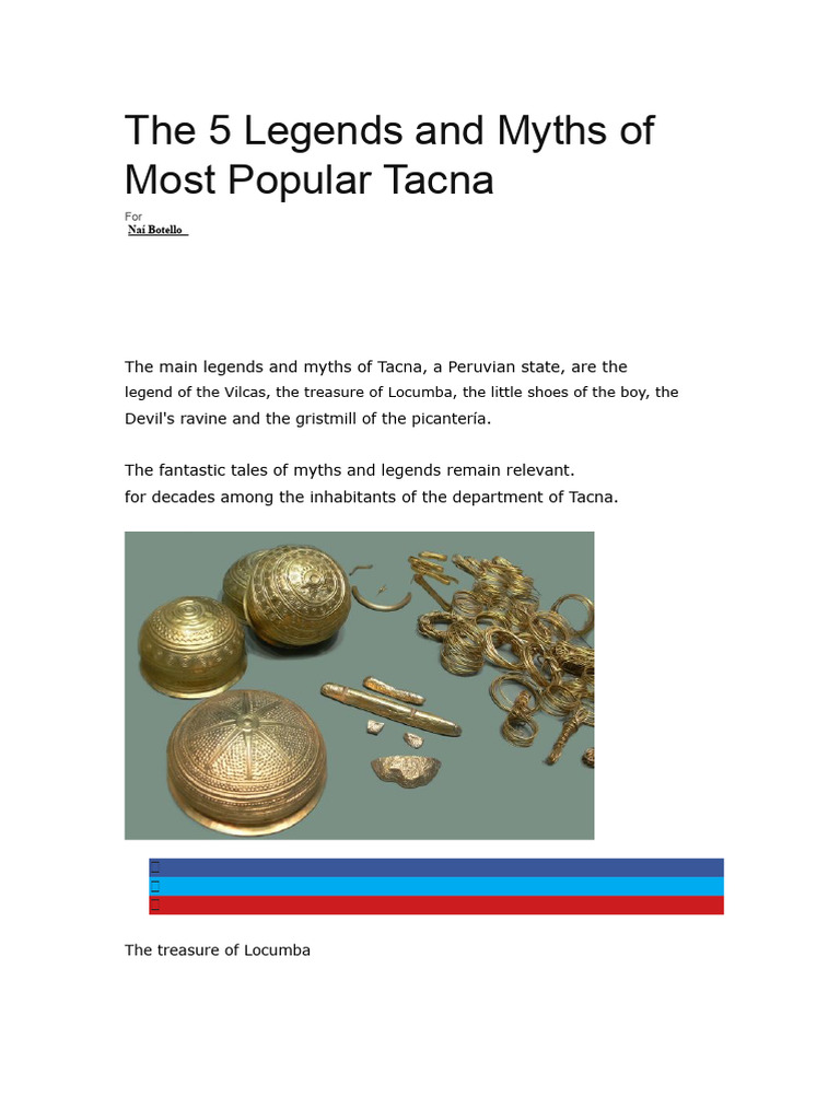 The 5 Most Popular Legends and Myths of Tacna | PDF | Folklore