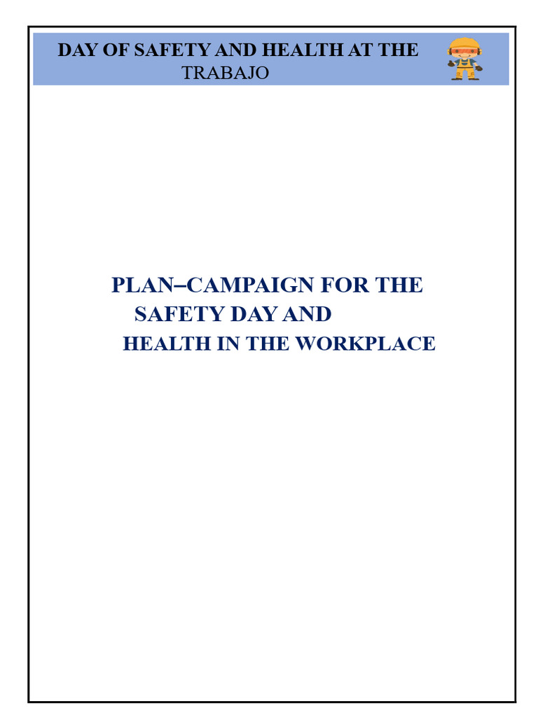 PLAN - SST DAY CAMPAIGN | PDF | Occupational Safety And Health | Safety