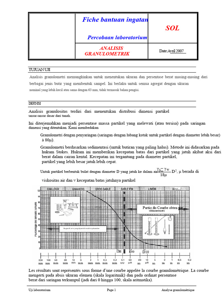 Analisis Granulometri Tanah dan Metode Uji | PDF