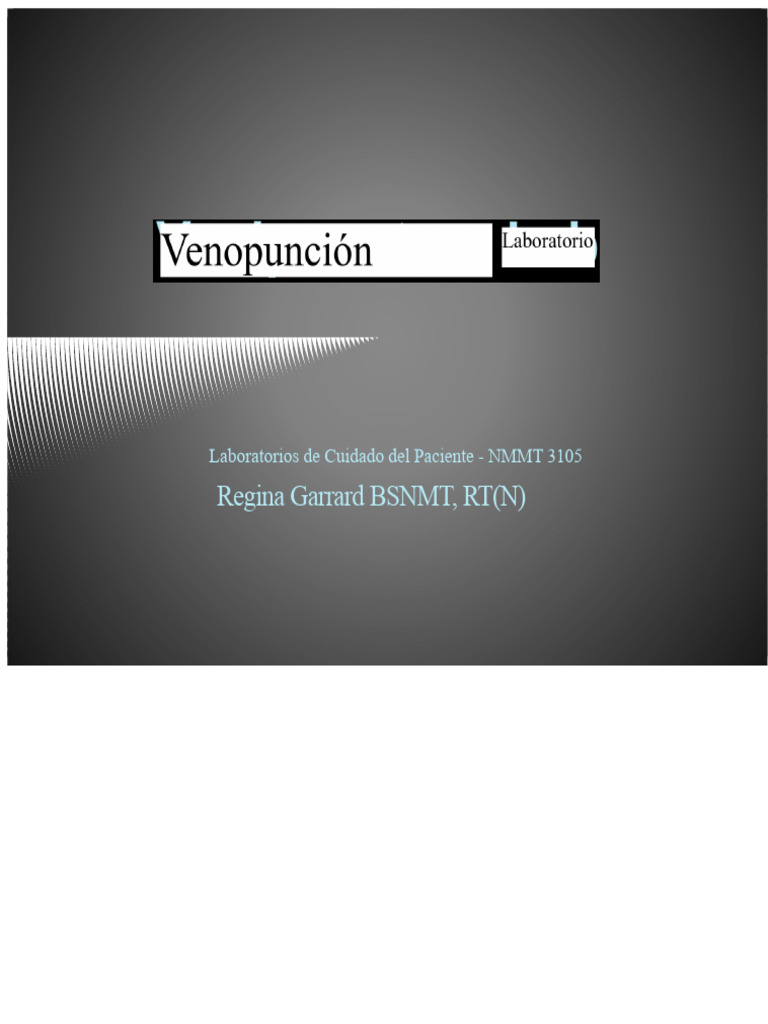 Presentación de PowerPoint Sobre Venopunción | PDF