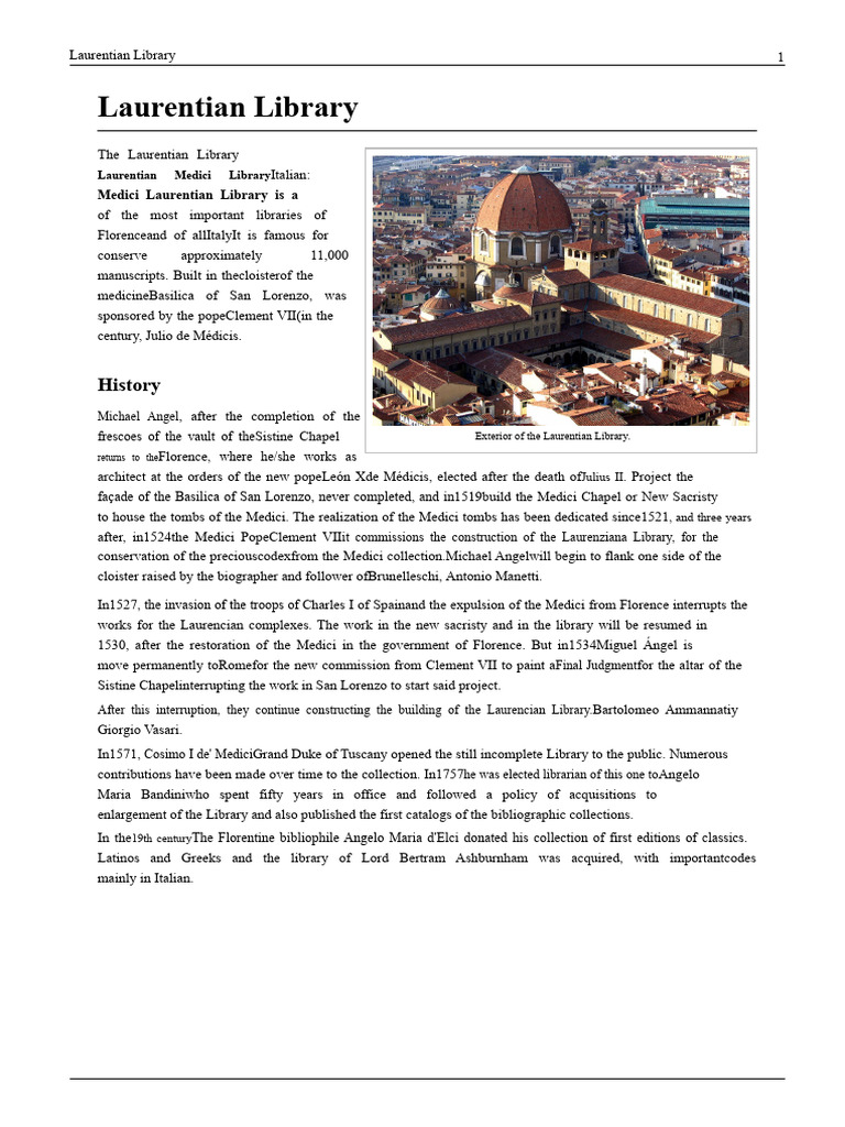Laurentian Library | PDF