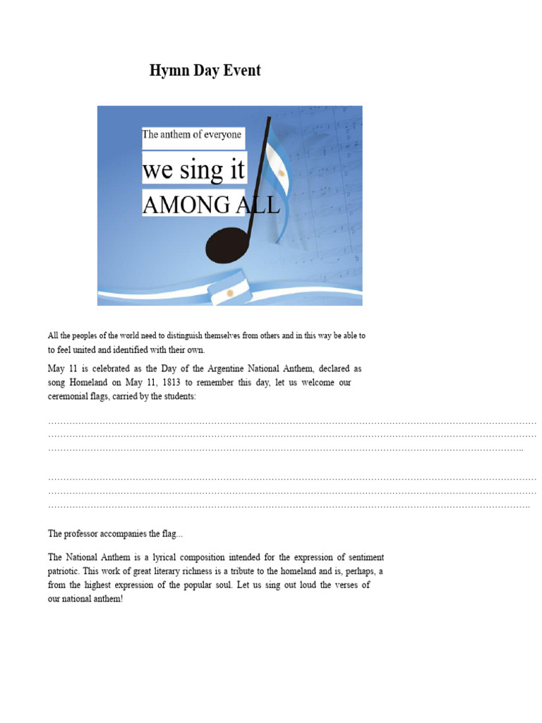 Act of the Anthem Day | PDF