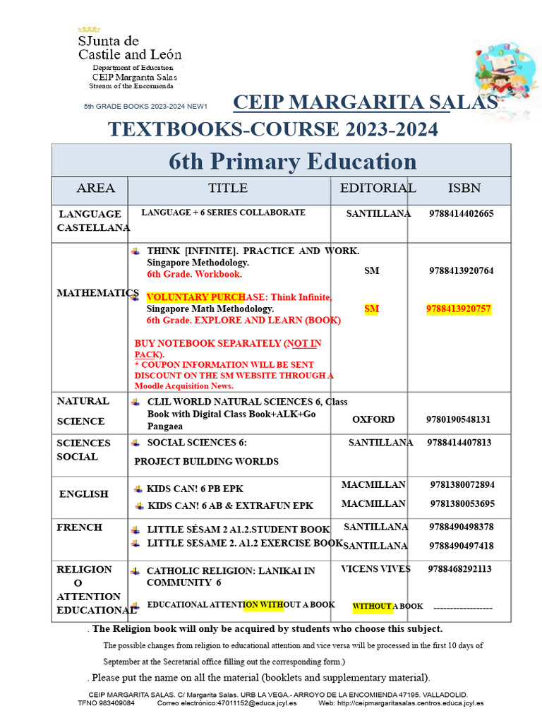 6th GRADE 23-24 new | PDF