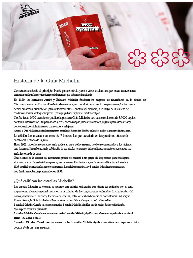 Evolución de la Guía Michelin | PDF
