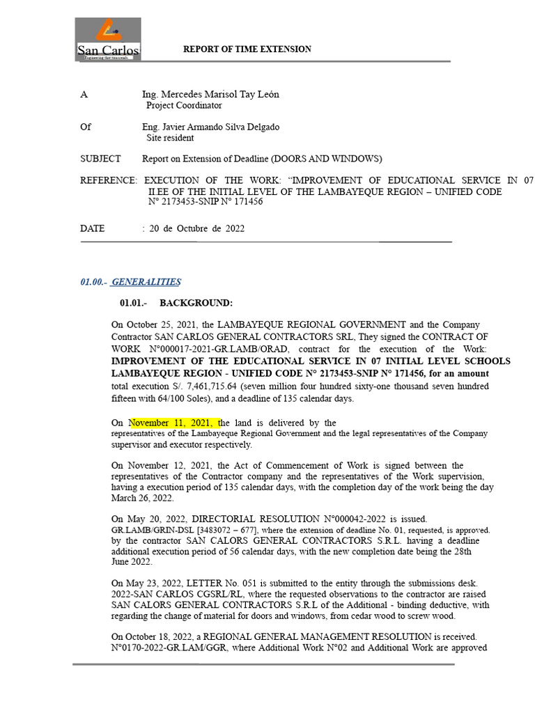 Deadline Extension Report for School Project | PDF