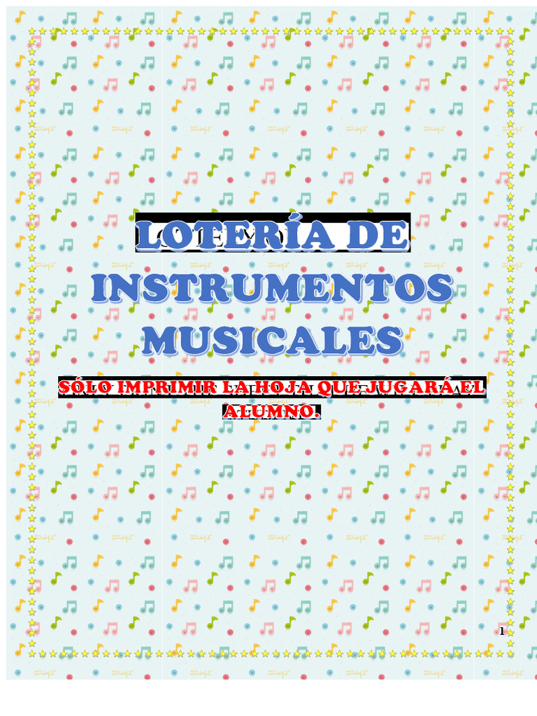 Musical Lottery - Montessori I | PDF | Musical Instruments | Music ...