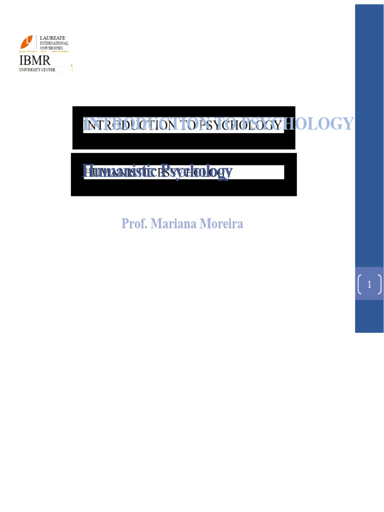 Introduction to Psychology_Humanistic Psychology | PDF | Humanistic ...