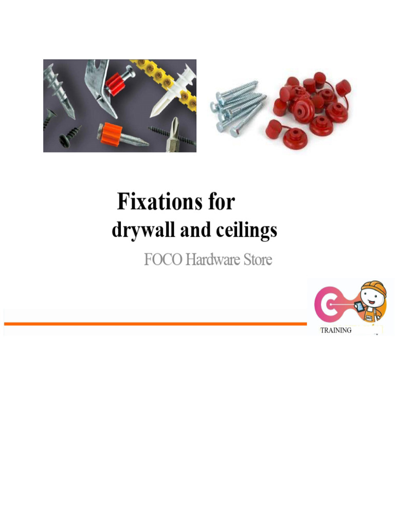 Fasteners For Drywall and Ceilings New Format | PDF | Drywall | Concrete