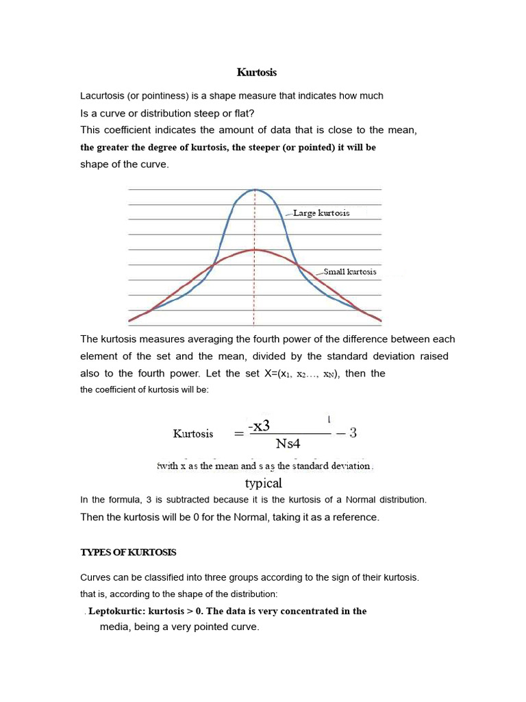 Understanding Kurtosis: Types & Calculation | PDF