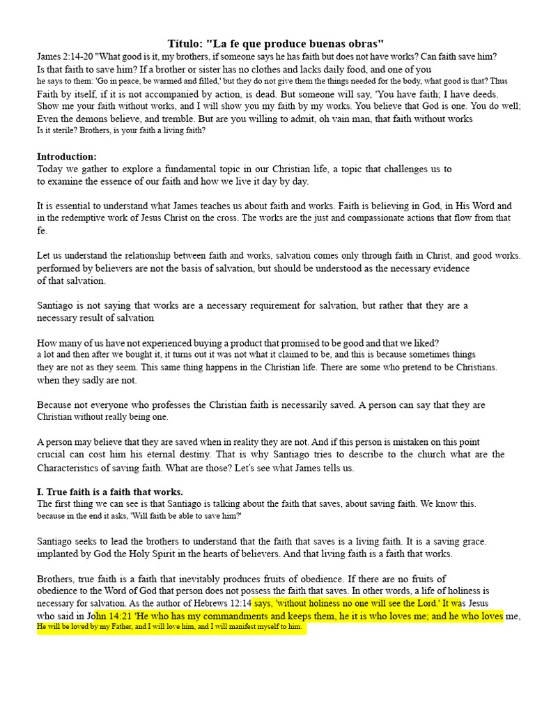 Works and Faith.-1 | PDF | Faith | Salvation