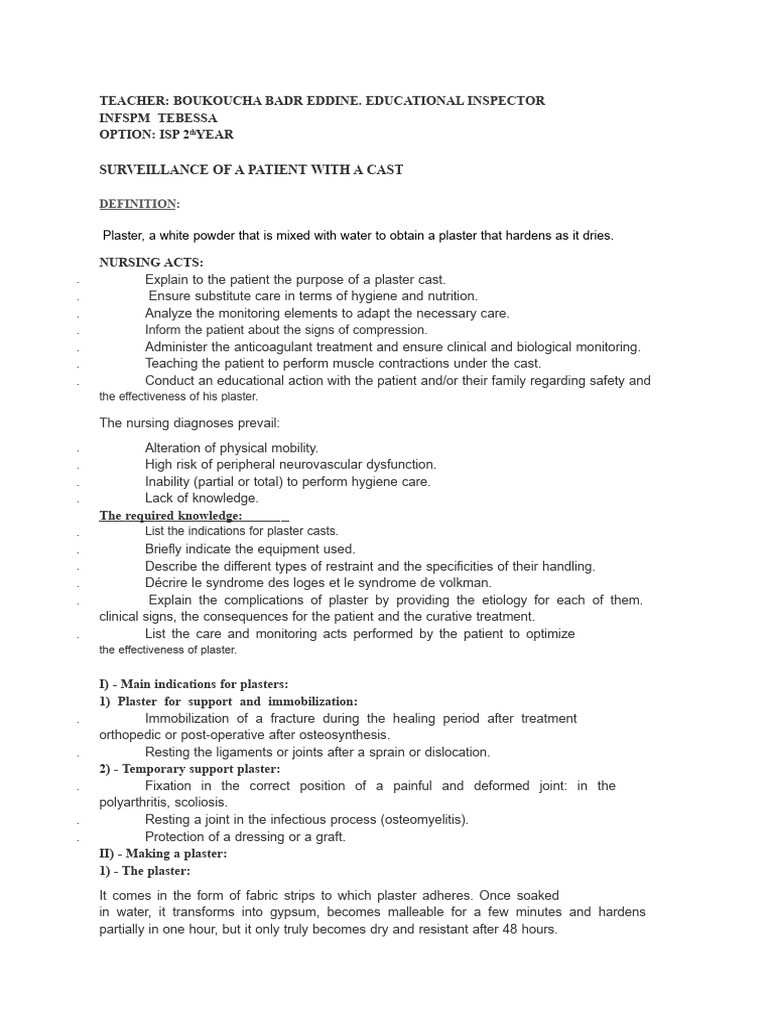 surveillance of a patient with a cast | PDF | Thrombosis | Vein