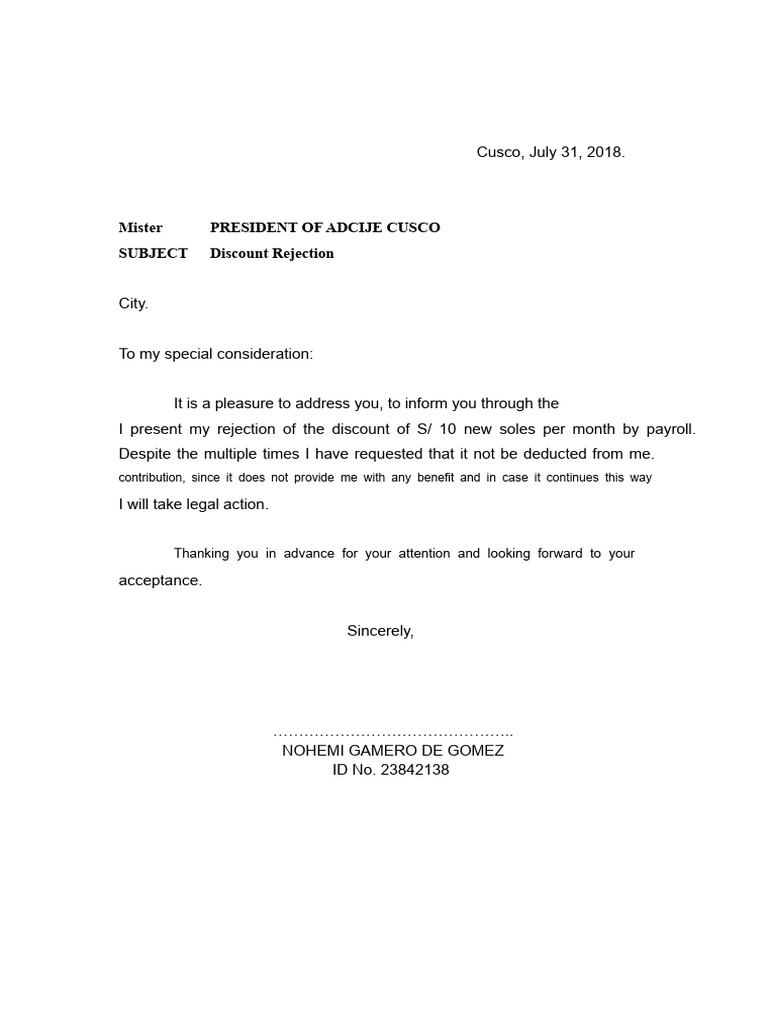 Rejection Letter | PDF