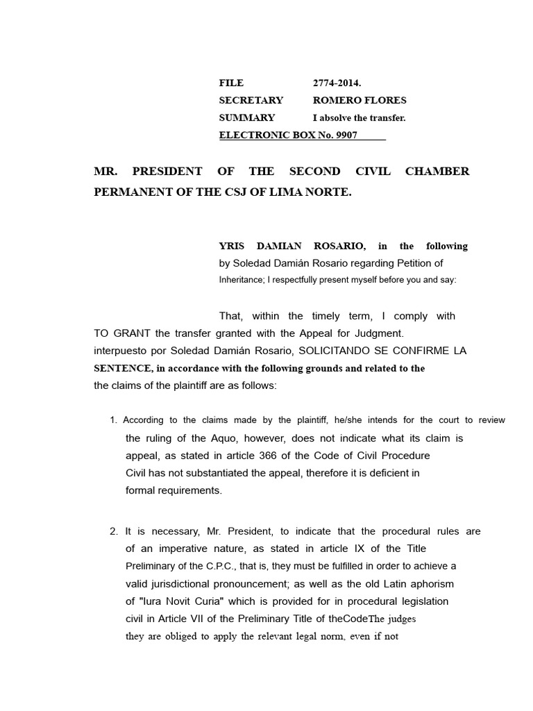 I Acquit Appeal - Inheritance Request | PDF | Inheritance | Appeal