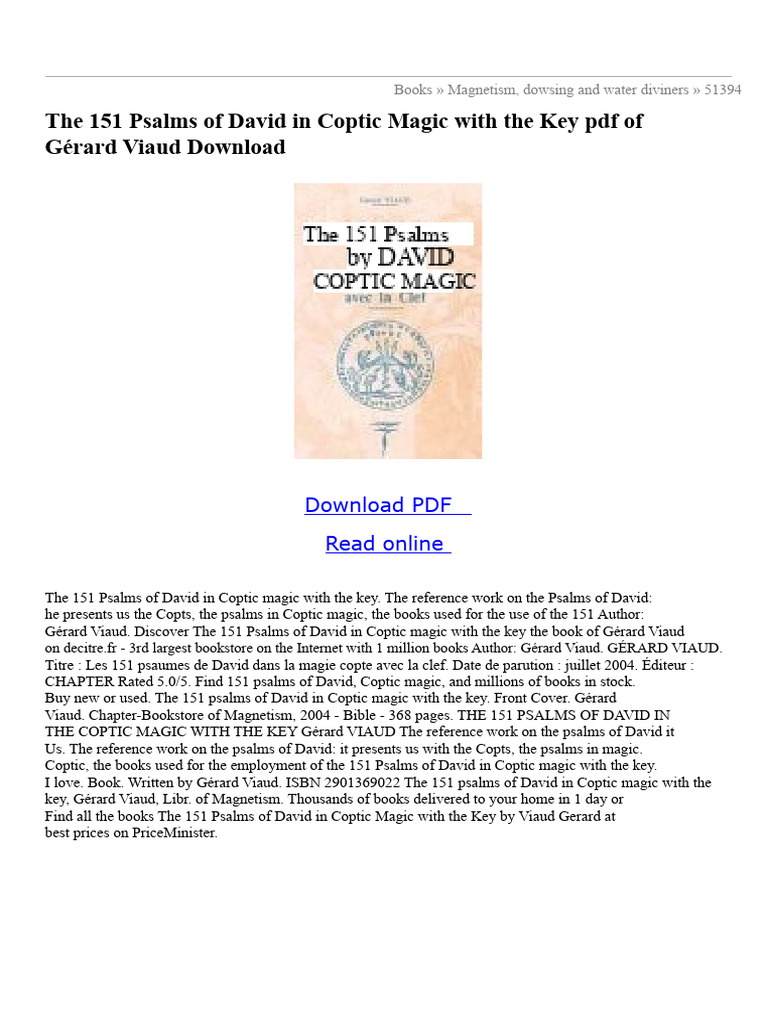 the-151-psalms-of-david-in-coptic-magic-with-the-key | PDF