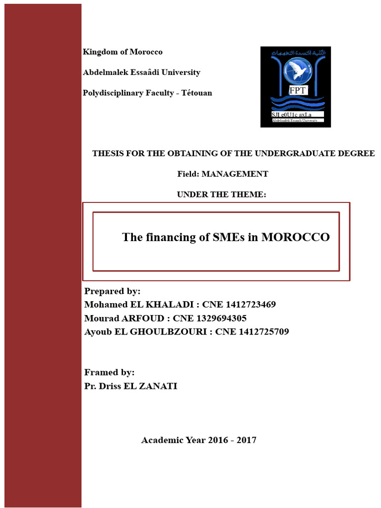 401904865 Project Financing for SMEs in Morocco PDF | PDF | Business ...
