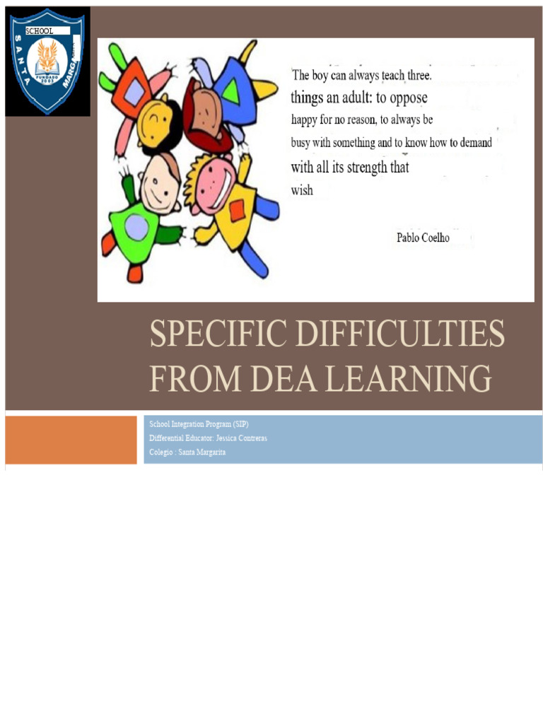 Specific Learning Difficulties DEA.pptx | PDF | Learning Disability ...