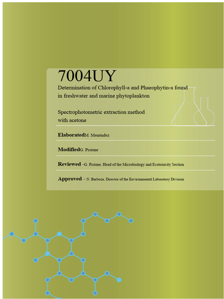 determination of chlorophyll | PDF | Spectrophotometry | Absorbance
