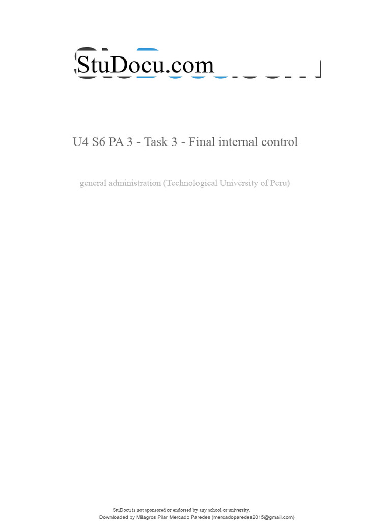u4-s6-pa-3-task-3-final-internal-control | PDF | Risk | Internal Control