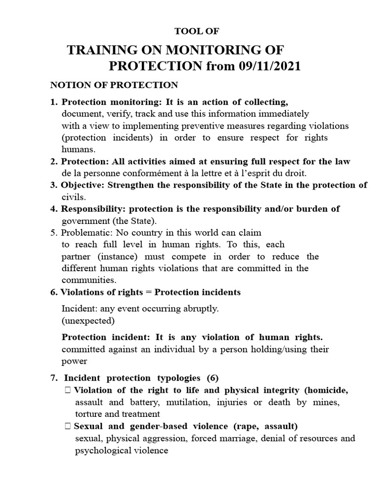 Human Rights Protection Monitoring Guide | PDF | Violence | Crimes
