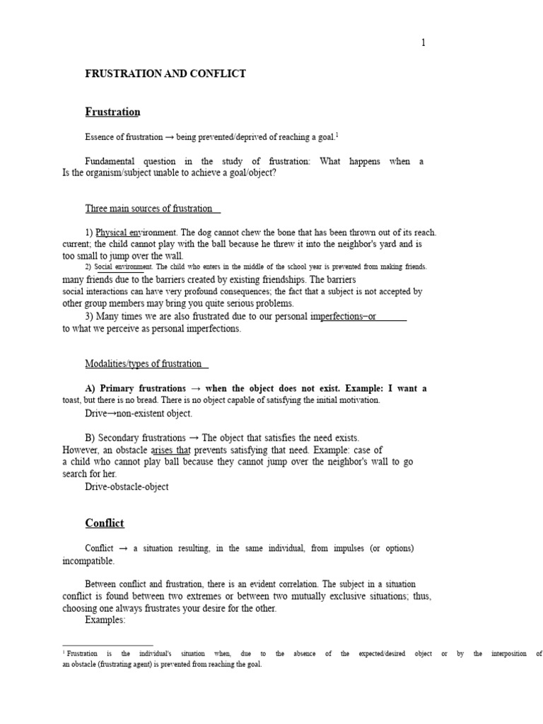 Understanding Frustration and Conflict | PDF | Aggression | Hypnosis