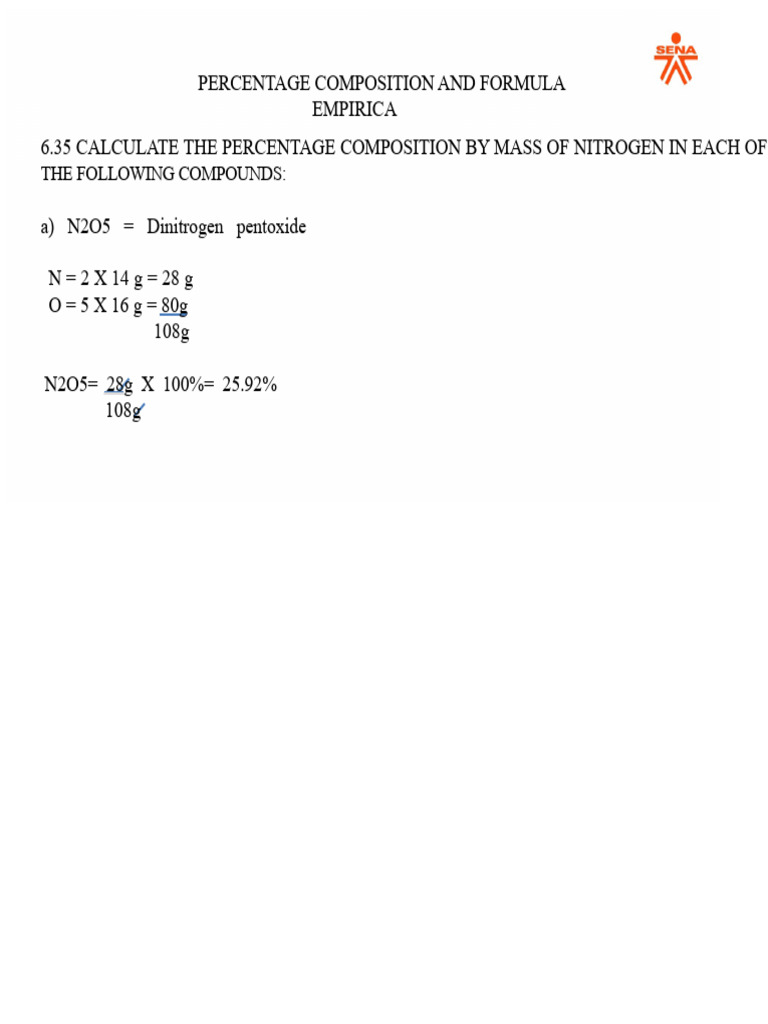 Nitrogen Percentage Composition in Compounds | PDF