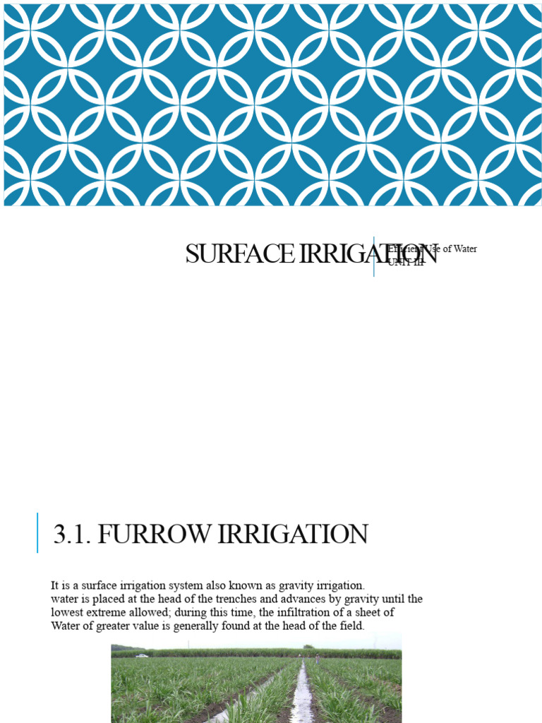 Surface Irrigation Techniques Explained | PDF | Irrigation | Plough