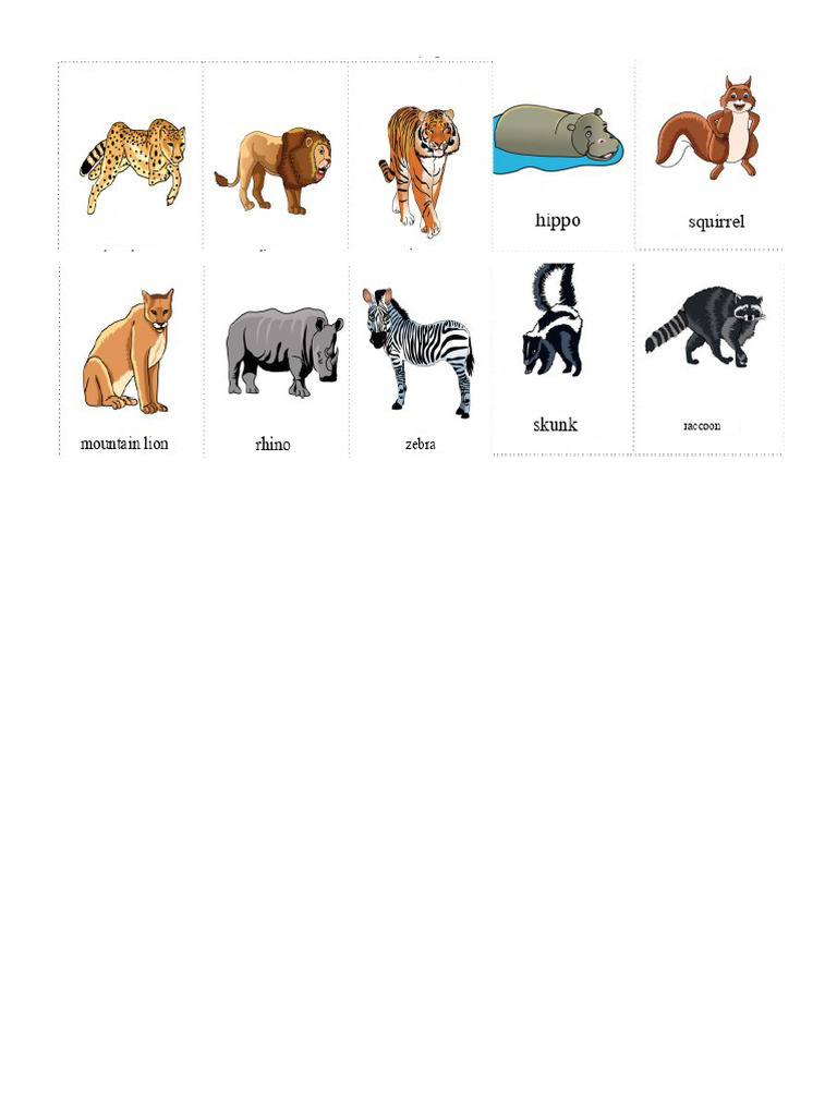 50 Animals of All Kinds in English and Spanish | PDF