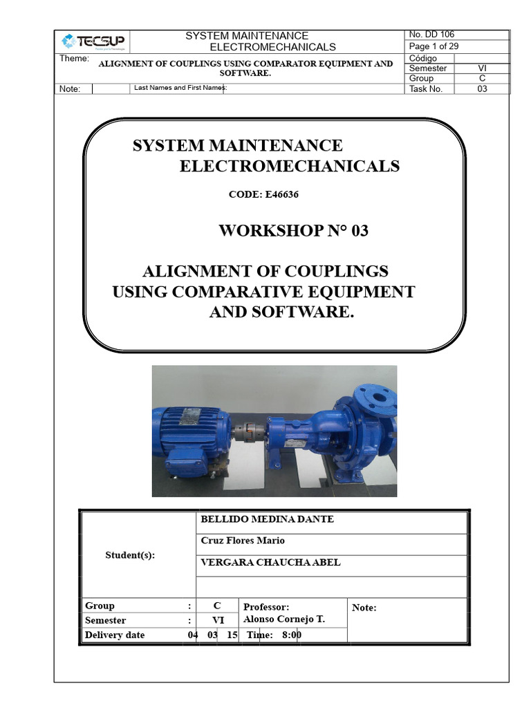 T-03 Alignment of Couplings in Motors and Machines | PDF | Belt ...