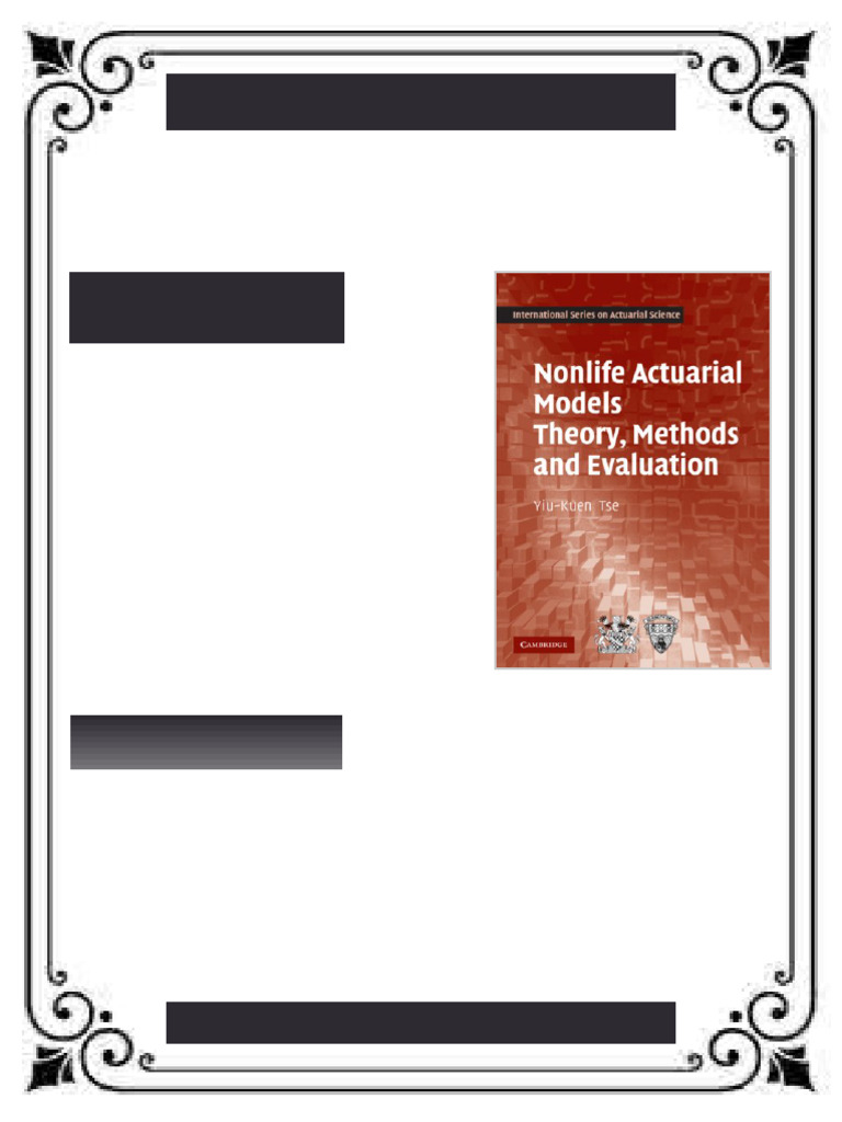 Nonlife Actuarial Models Theory Methods and Evaluation International ...