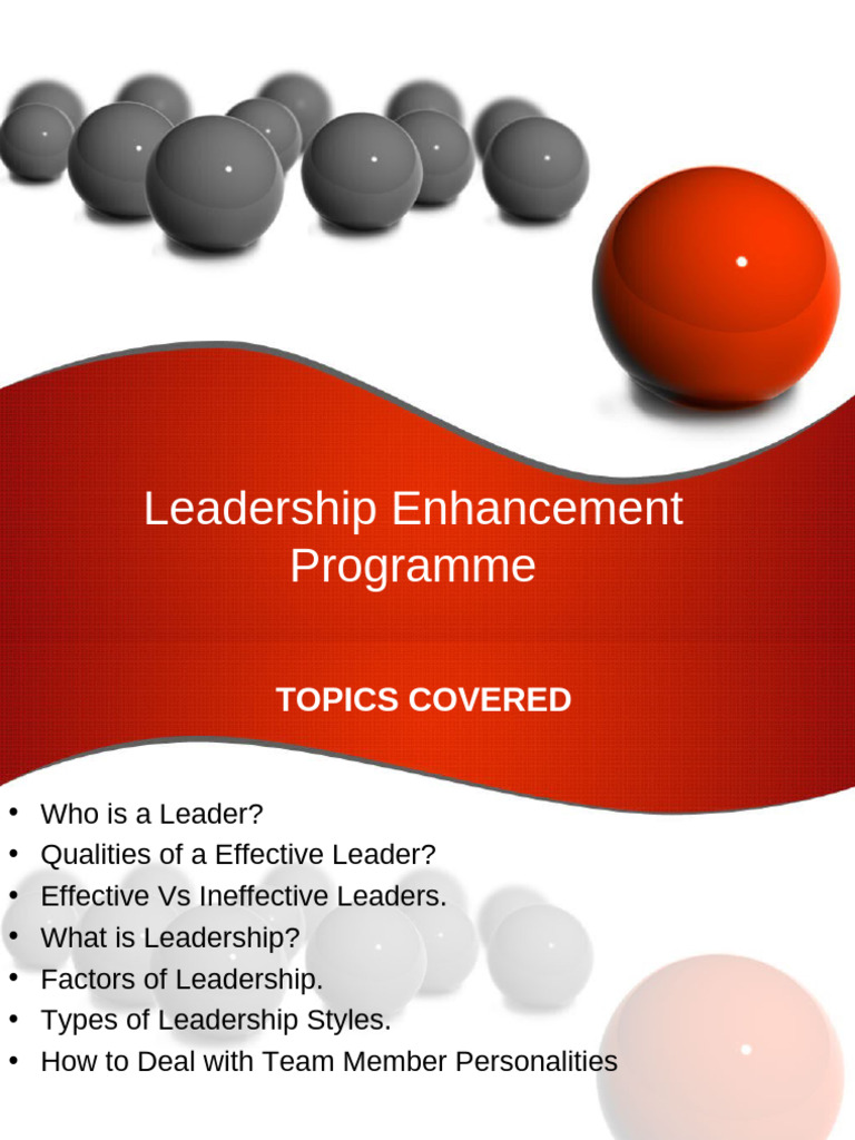 Leadership Enhancement Programme Presentation | PDF | Leadership ...