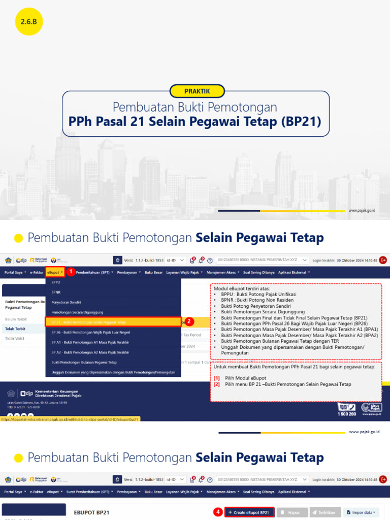 3.a.i. Ebupot PPH Pasal 2126 Selain Pegawai Tetap | PDF