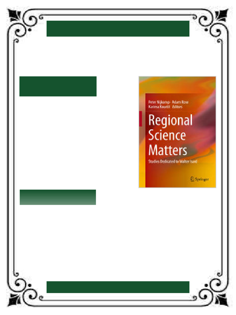 Regional Science Matters Studies Dedicated to Walter Isard 1st Edition ...