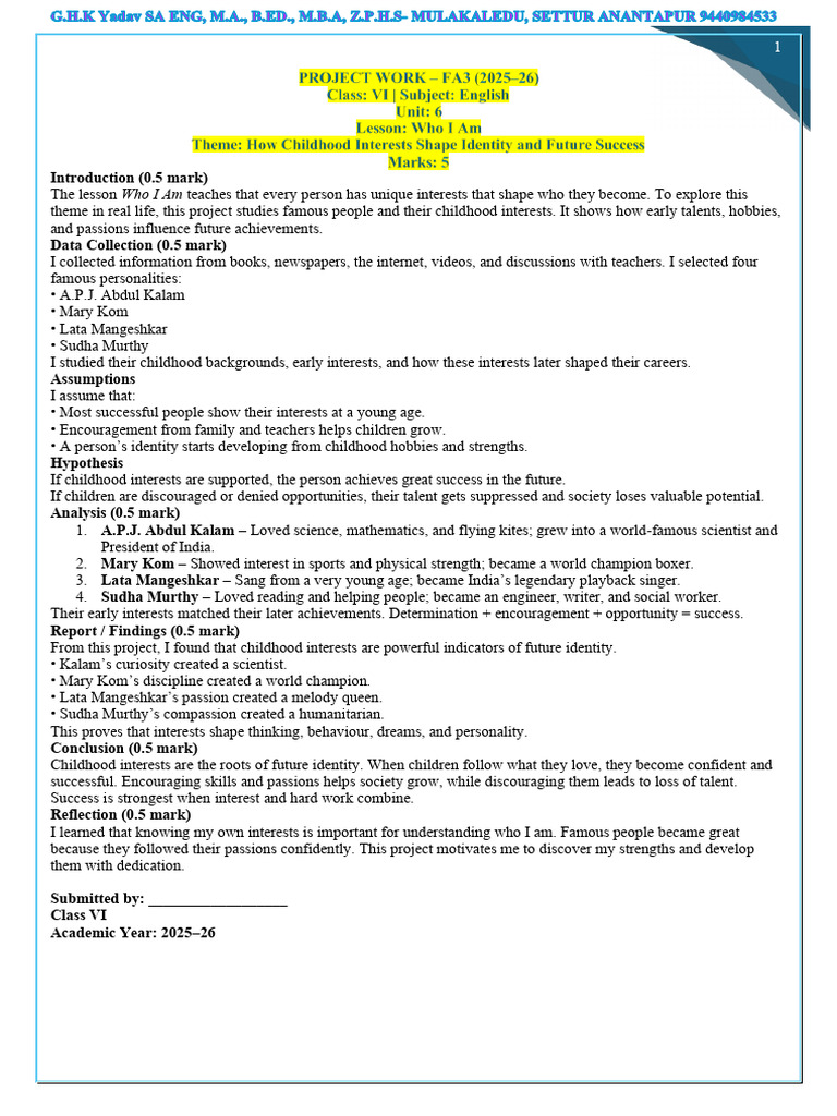 Childhood Interests Shape Future Success | PDF | Teachers | Psychology
