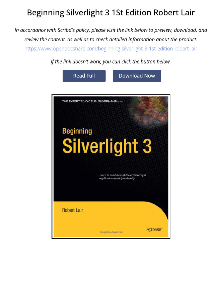 Beginning Silverlight 3 1st Edition Robert Lair pdf available | PDF ...