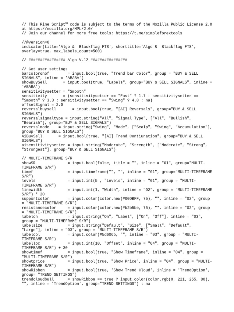 Indicator Algo & Blackflag FTS For TradingView | PDF | Computer ...